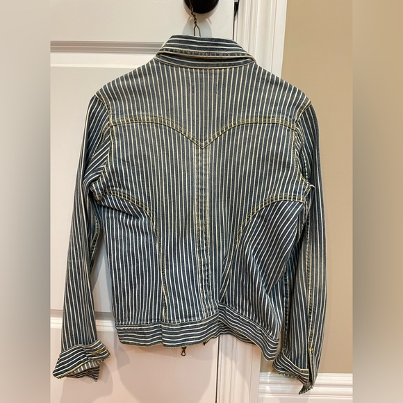 bebe | Jackets & Coats | Bebe Striped Denim Jacket And Skirt Set | Poshmark